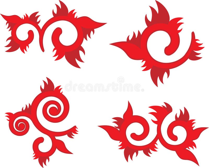 Floral fire element stock vector. Illustration of pattern - 24261516