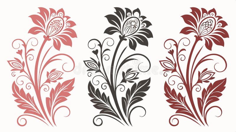 Floral Flourish Design, Decorative Botanical Element for Art and ...