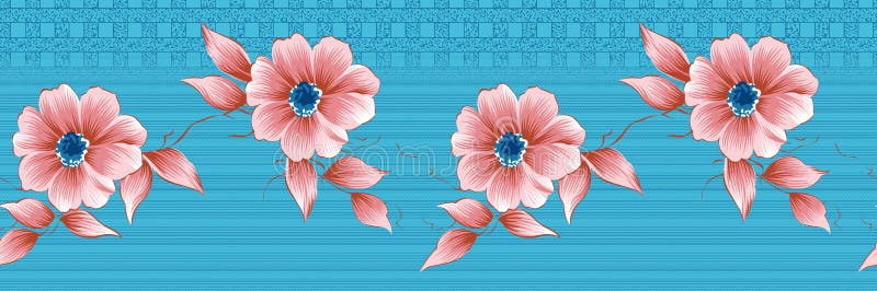 Floral Flower Border Design Background Stock Illustration ...
