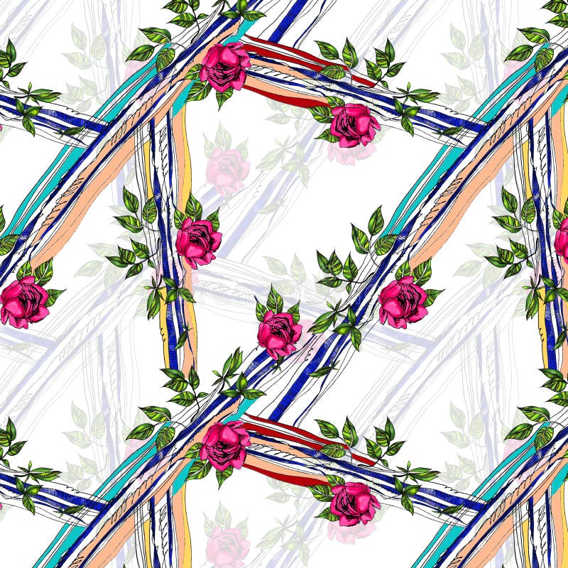 Flower design pattern stock illustration. Illustration of branch ...