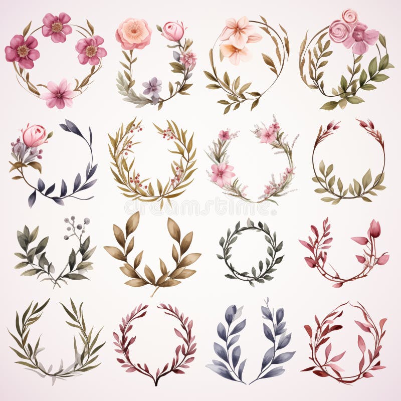 Floral Flower Watercolor Technique, Created Using Generative AI Stock ...