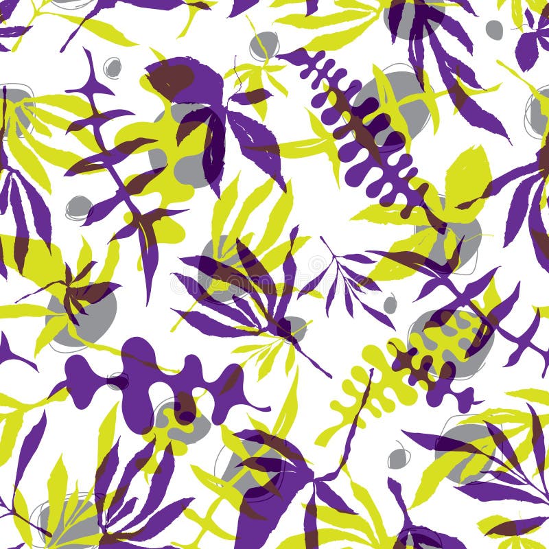 Floral Foliage Seamless Pattern Stock Vector - Illustration of leaf ...