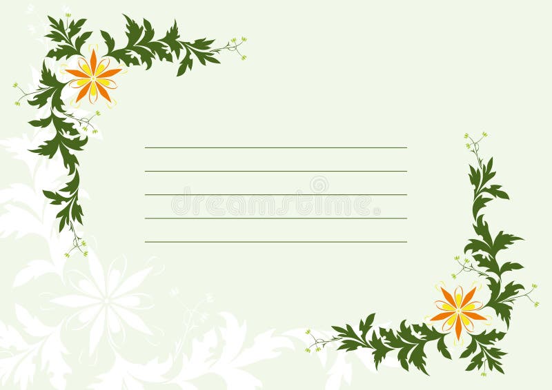 Floral notebook template stock vector. Illustration of frame - 9341624