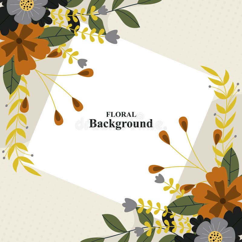Floral Frame Background with Rectangle in the Middle Stock Vector ...