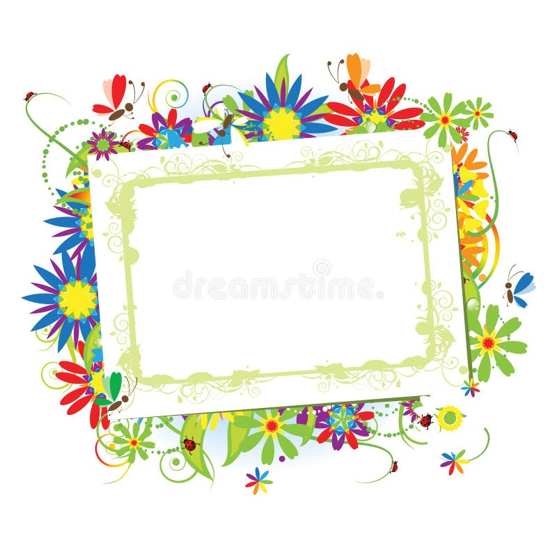 Floral Frame Beautiful with Place for Your Text Stock Vector ...