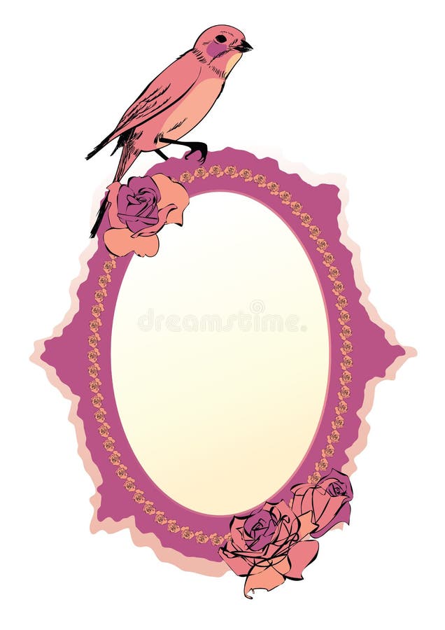 Floral frame with bird stock vector. Illustration of outline - 27145253