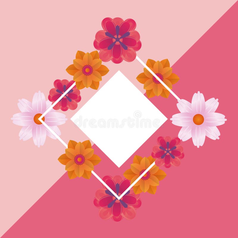 Floral frame blank card stock vector. Illustration of element - 145458418