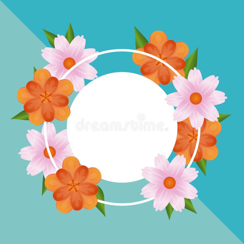 Floral frame blank card stock vector. Illustration of card - 145461984