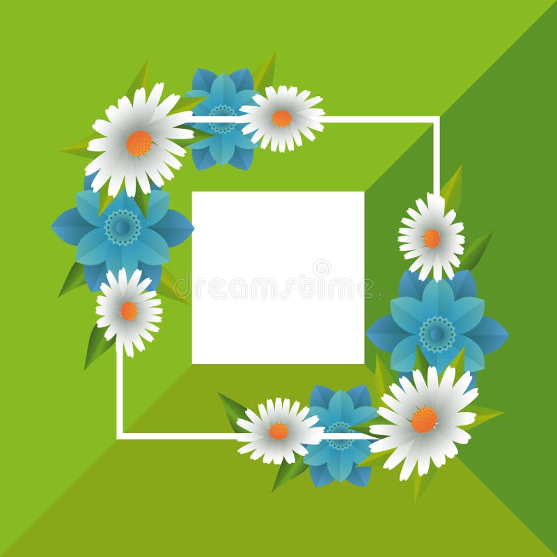 Floral frame blank card stock vector. Illustration of blank - 145462148