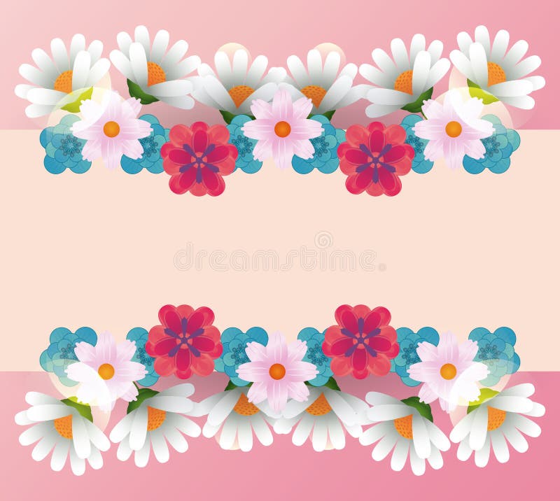 Floral blank card frame stock vector. Illustration of element - 145416495