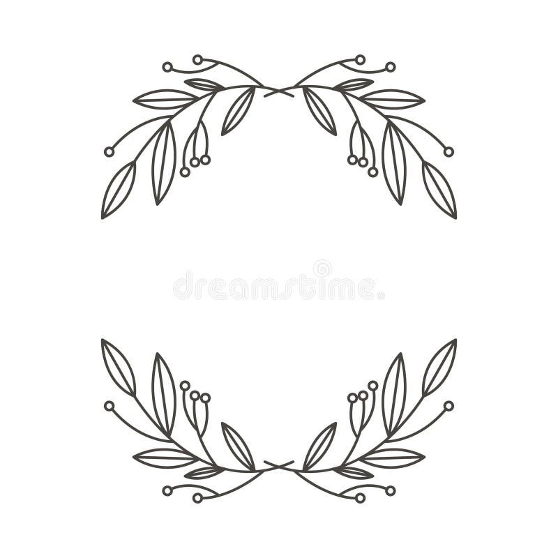 Floral frame branch leaves stock vector. Illustration of frame - 357589109