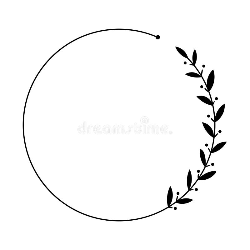 Floral frame circle shape stock vector. Illustration of circle - 357580602