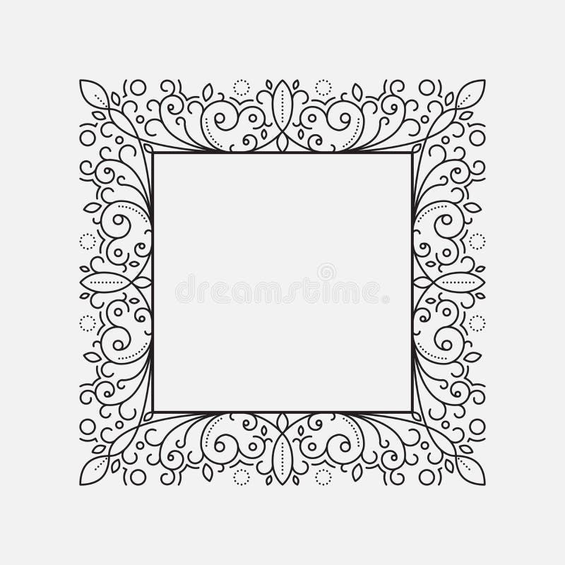 Floral Frame with Copy Space, Square Design Template Stock Vector ...