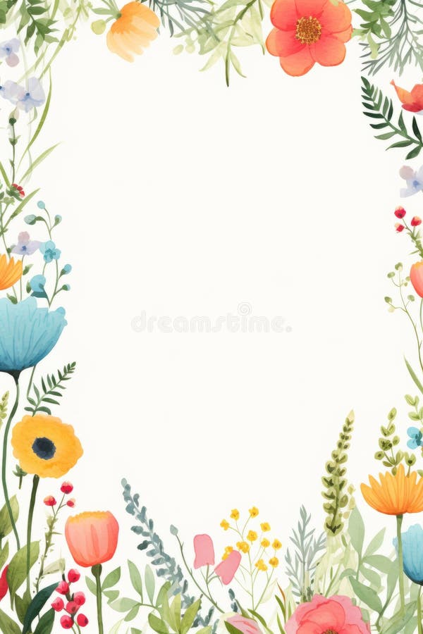 Floral Frame with Copy Space Vector Illustration Stock Illustration ...