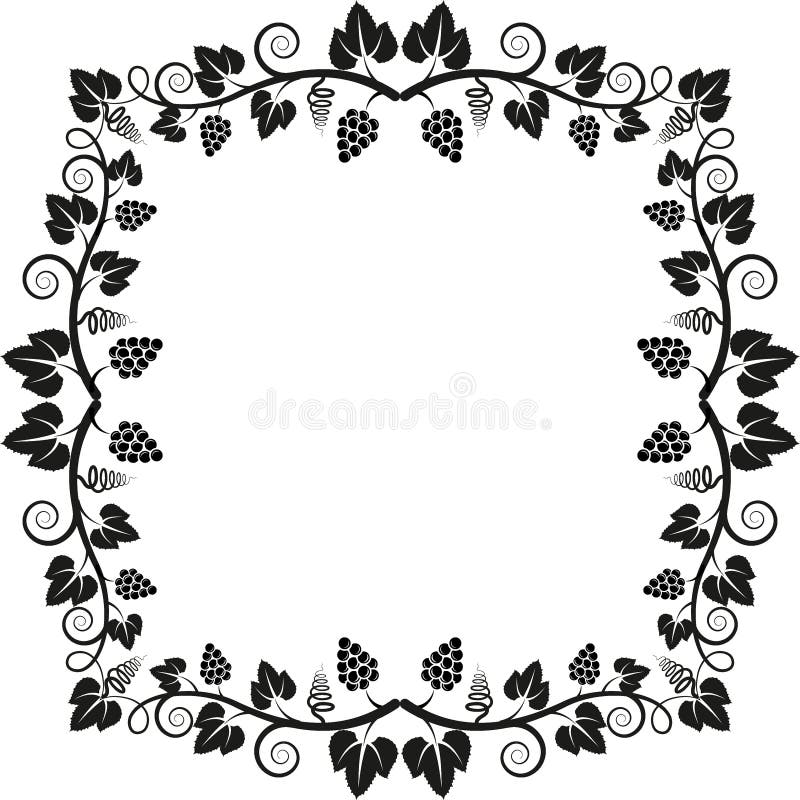 Vine frame stock vector. Illustration of outline, floral - 35809718