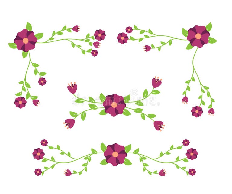Floral Frame Design Element Stock Vector - Illustration of doodle ...