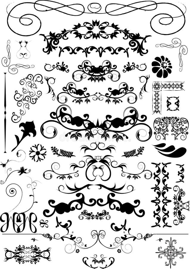 Floral frame elements stock vector. Illustration of decorative - 3986363