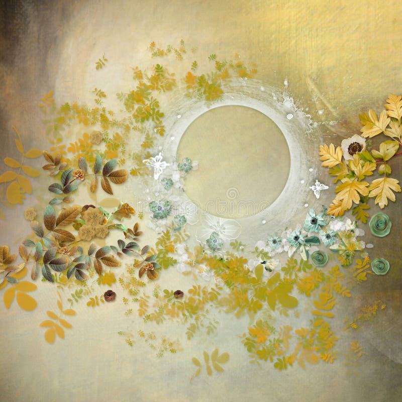 Floral Frame with Empty Space for Writing Stock Illustration ...