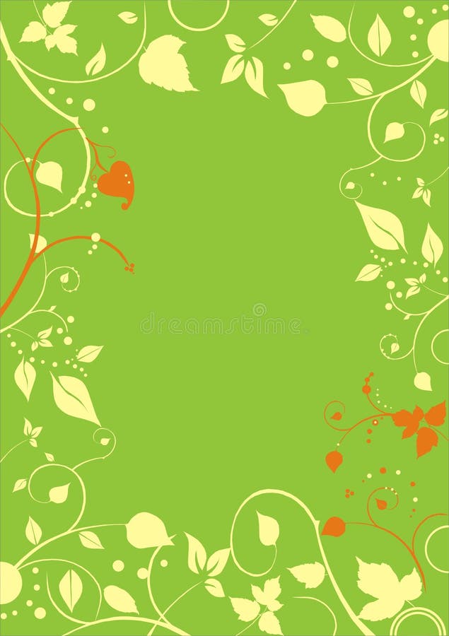 Floral frame on green stock image. Image of leaf, frame - 3920947