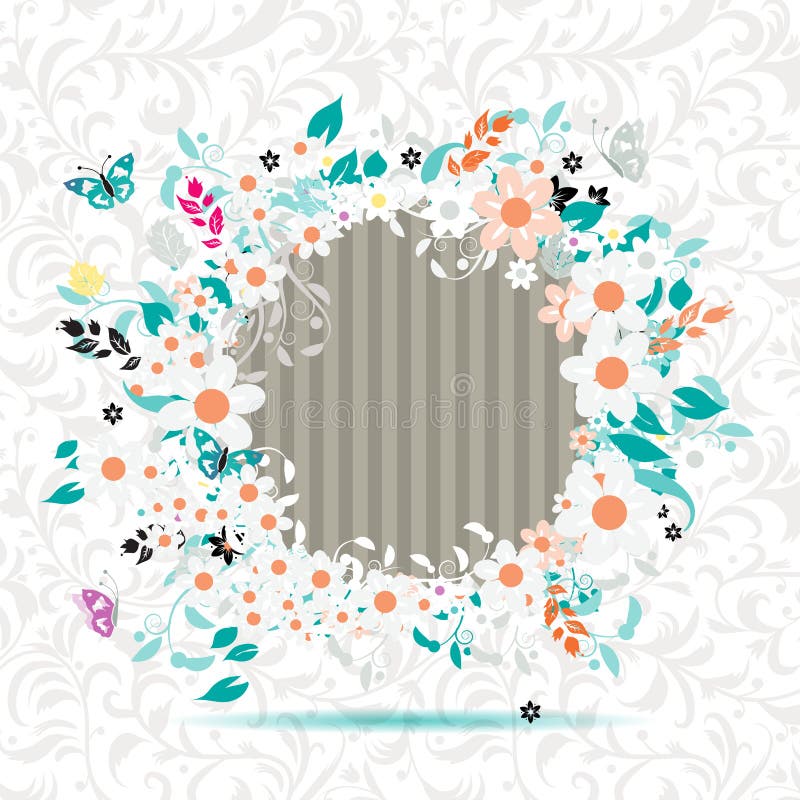 Floral Frame, Insert Your Photo Here Stock Vector - Illustration of ...