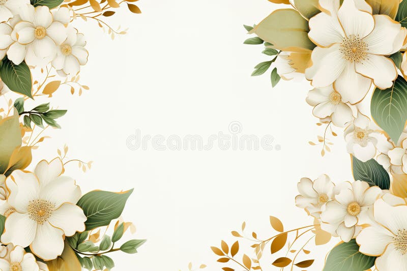 Floral Frame for Invitation Cards and Graphics with Empty Space for ...