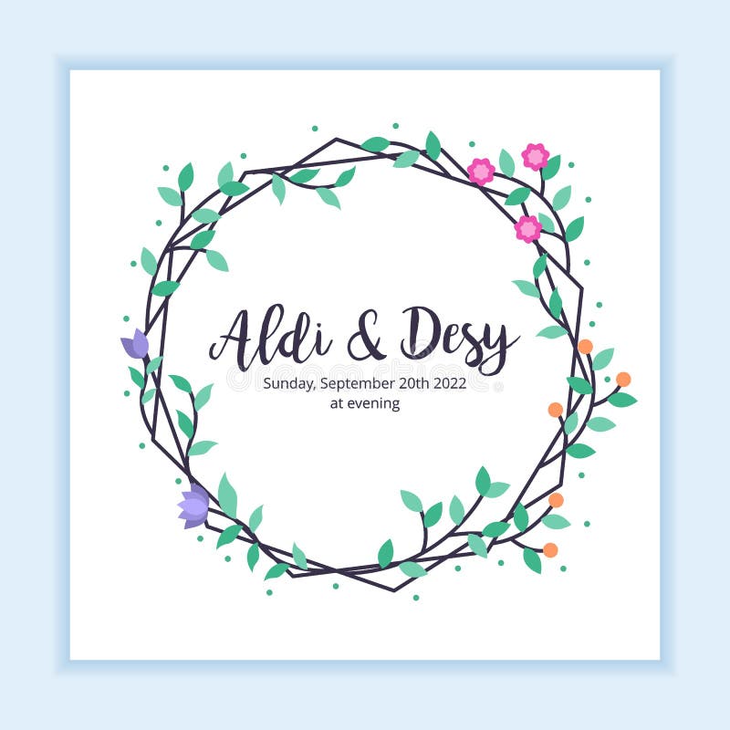 Floral Frame with Leaves Wedding Multi Purpose Stock Illustration ...