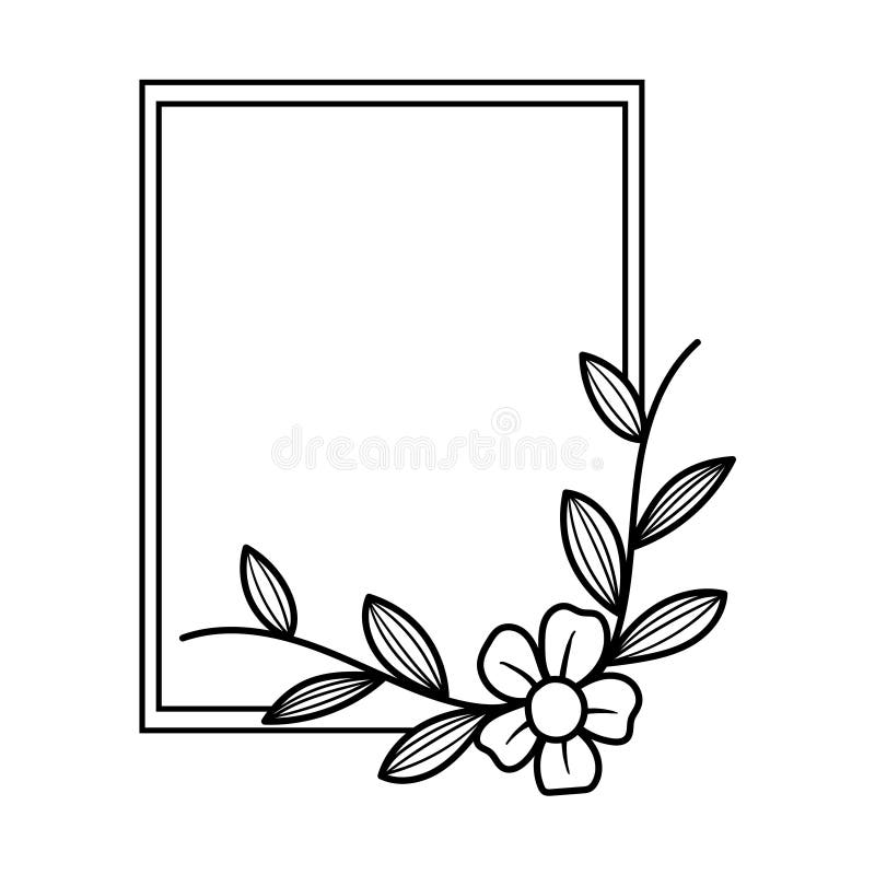 Floral Frame Line Art Illustration Template Vector Design Stock Vector ...