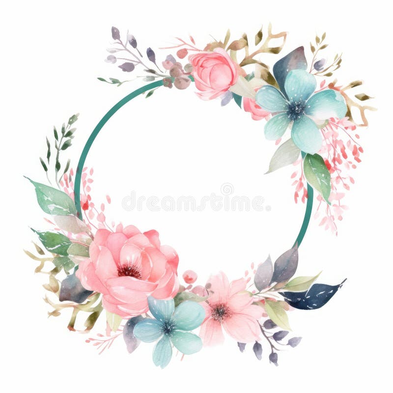 Floral Frame Made with Light Pink Flowers Generative AI Stock ...