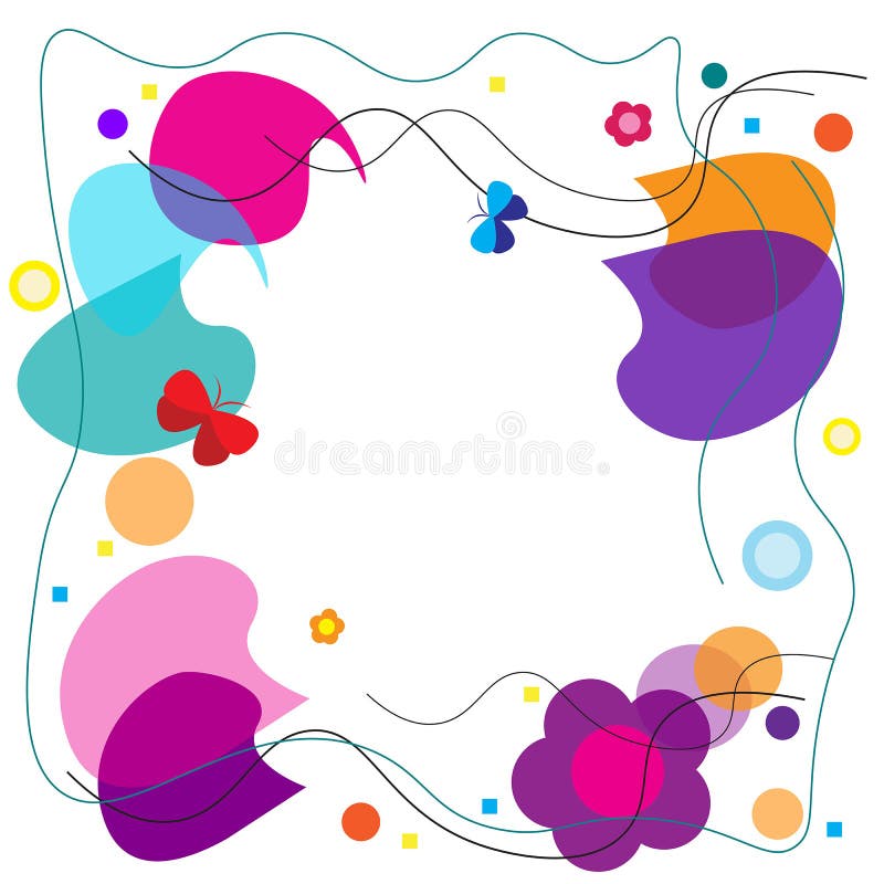 Floral Frame with Message Balloons Stock Vector - Illustration of ...