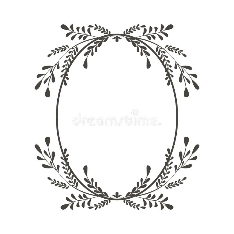 Floral frame oval shape stock vector. Illustration of oval - 357593140