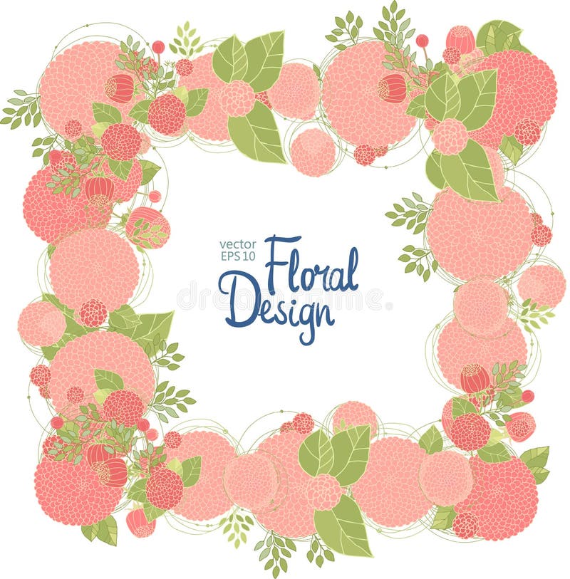 Floral Frame and Place for Text Stock Vector - Illustration of ...