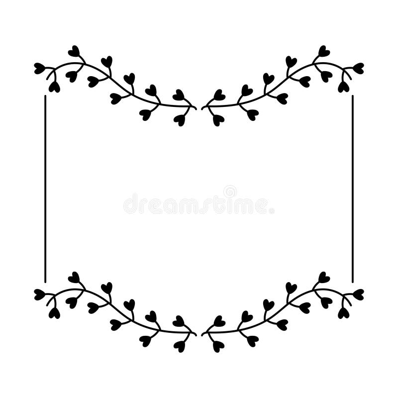 Floral Frame Rectangle Minimal Stock Vector - Illustration of design ...
