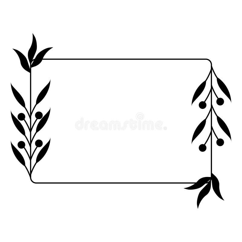 Floral Frame Rectangle Style Stock Vector - Illustration of branch ...