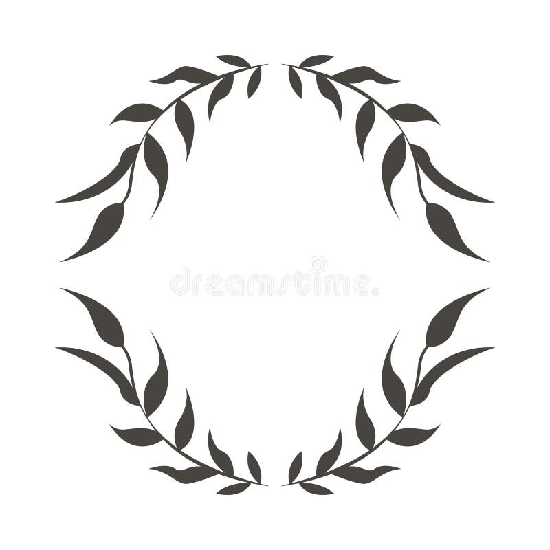 Floral frame round emblem stock illustration. Illustration of circle ...
