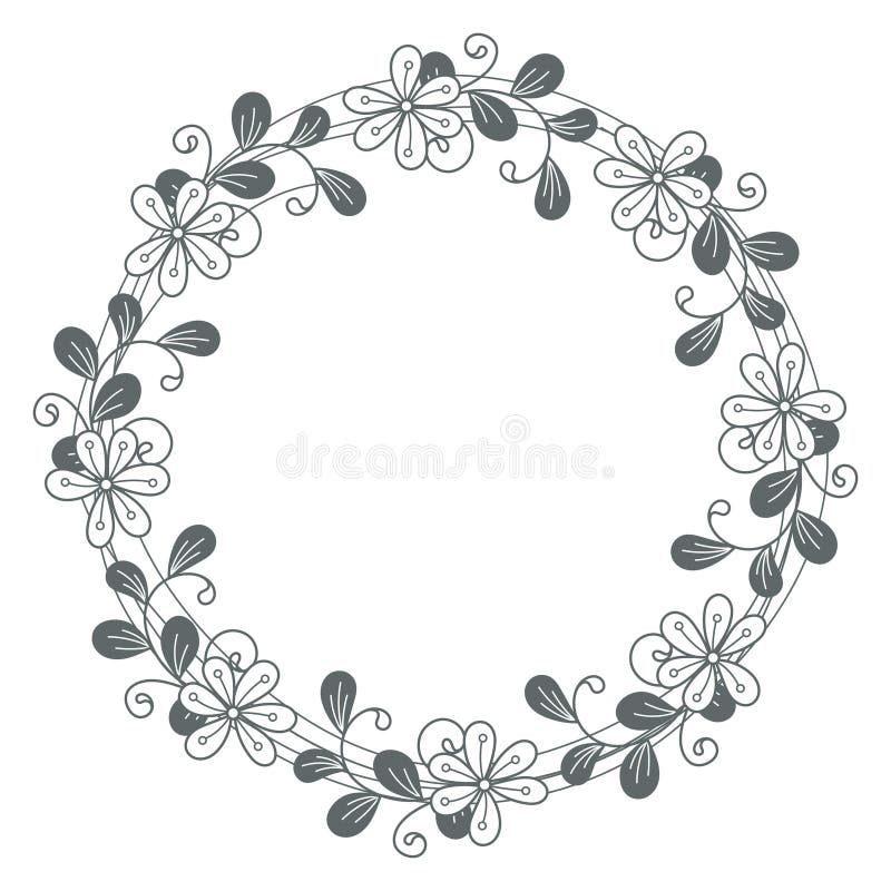 Floral Frame. Round Pattern Stock Vector - Illustration of floral ...