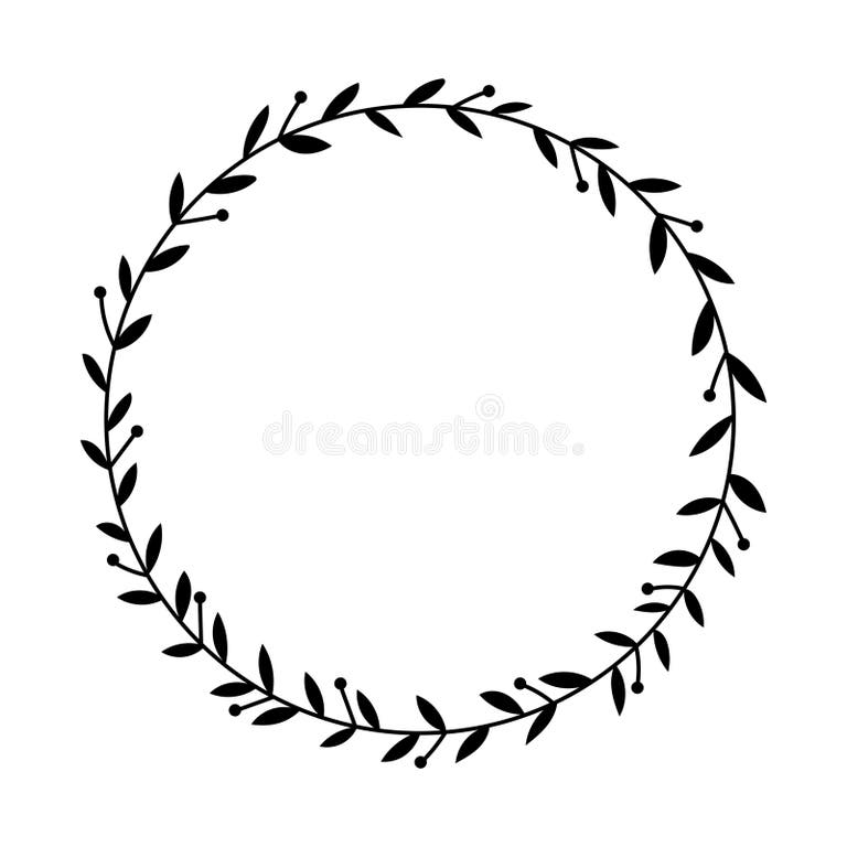 Floral frame round shape stock vector. Illustration of plant - 357588241