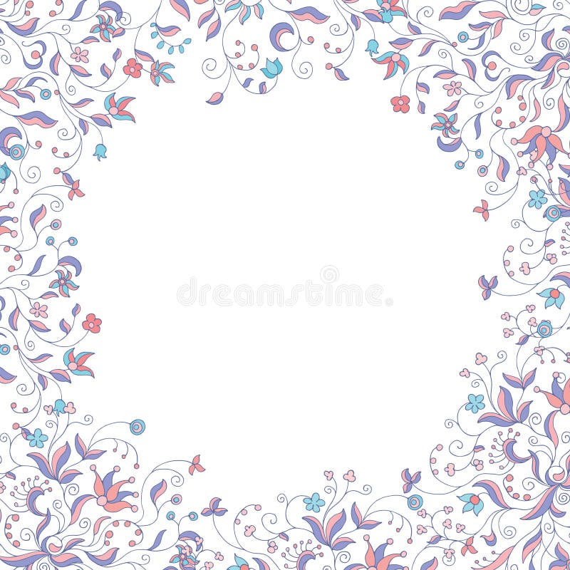 Floral frame soft colors stock illustration. Illustration of invitation ...