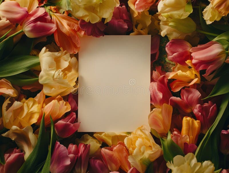 Floral Frame for Spring Message Display or Event Announcement Stock ...
