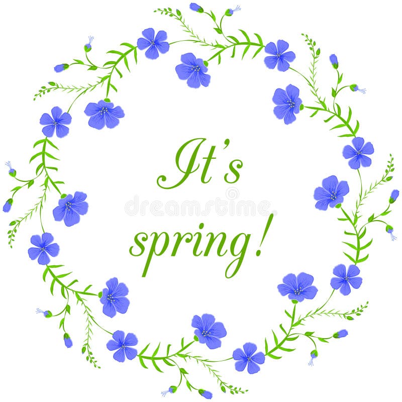 Floral Frame, Spring Wreath Design Element Stock Vector - Illustration ...