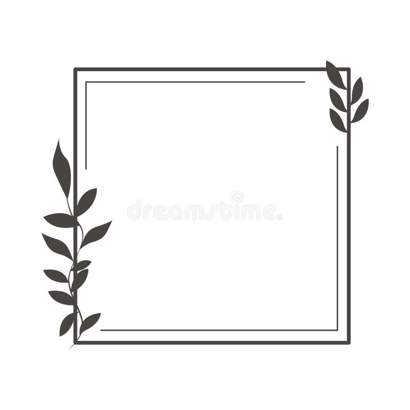 Floral frame square shape stock vector. Illustration of decoration ...