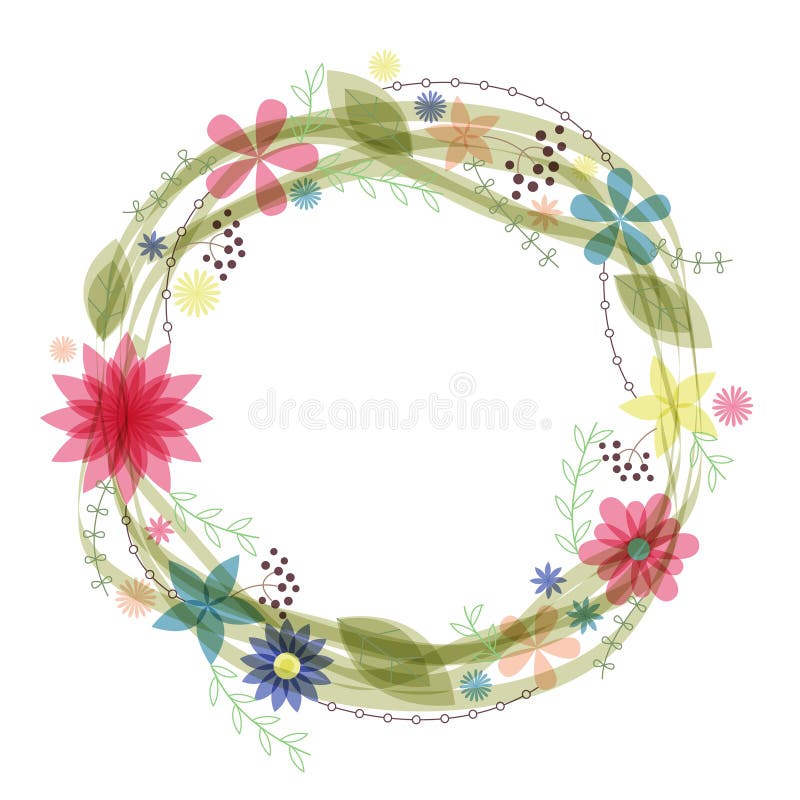 Watercolor Wreath. Floral Frame Design with Text Spring Stock ...