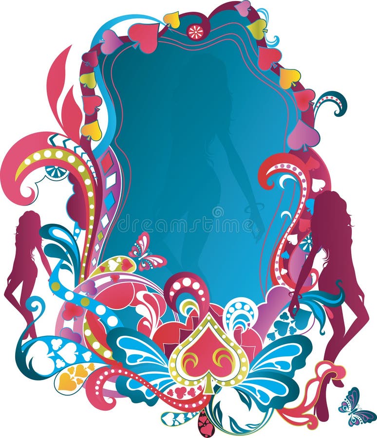 Floral Frame with Woman 5 stock vector. Illustration of woman - 9515604