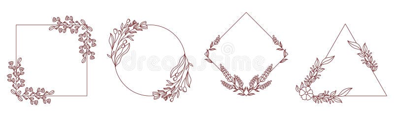 Floral Frames, Decorative Elements for Wedding Cards, Invitations ...