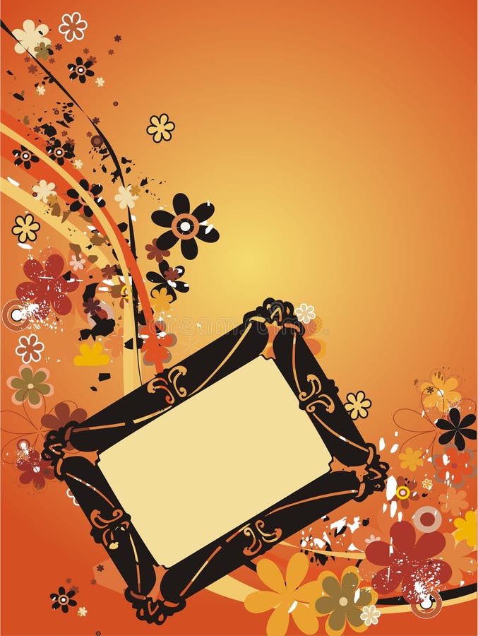 Floral Funny Frame for Wedding Photo Stock Illustration - Illustration ...