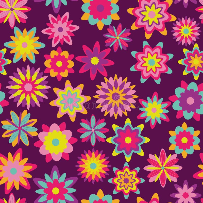 Groovy hippie flower power stock illustration. Illustration of pattern ...