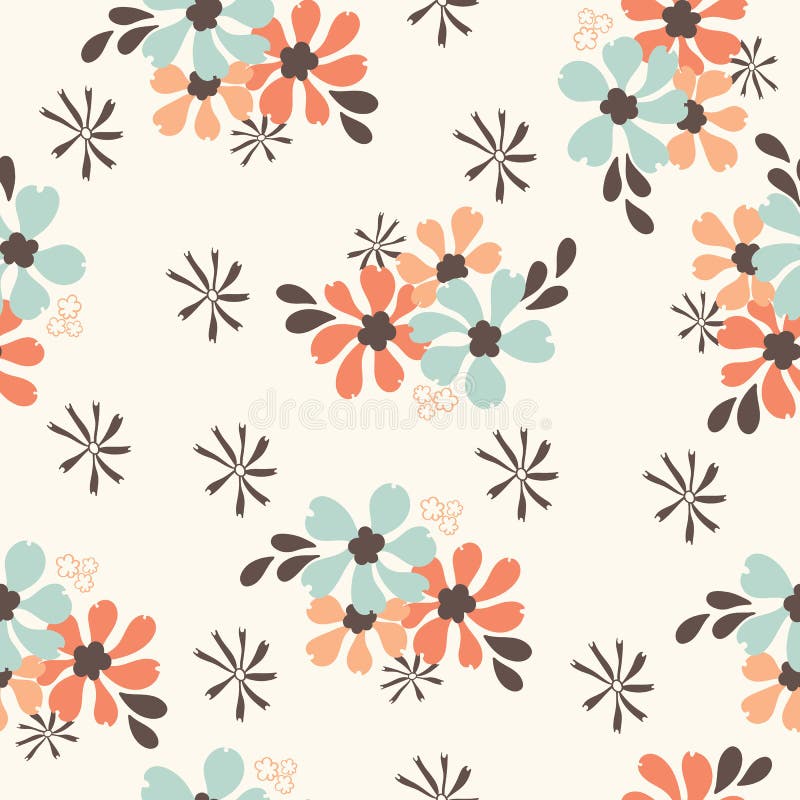 Pastel Floral Bunches Seamless Repeating Pattern Design Stock ...