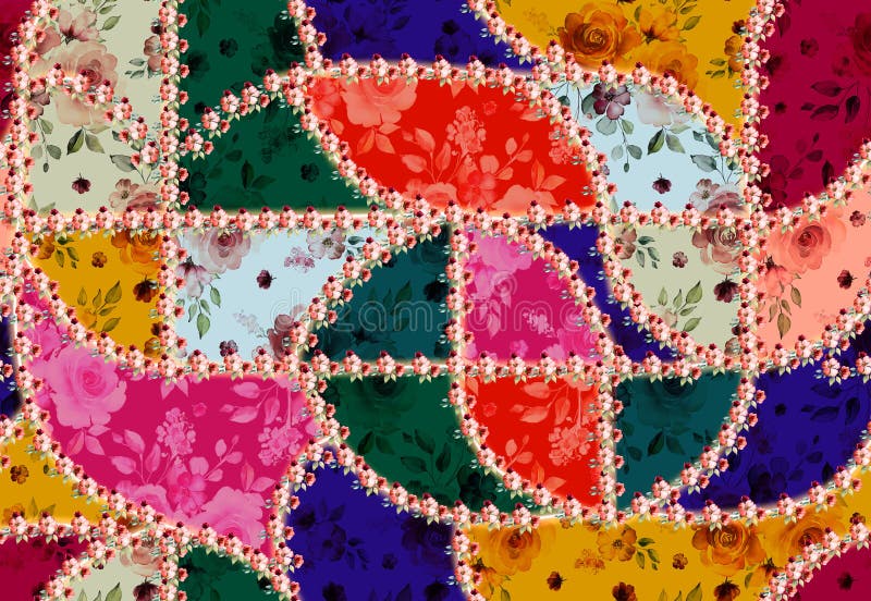 Floral of Geometric Pattern Stock Image - Image of geometric, abstract ...