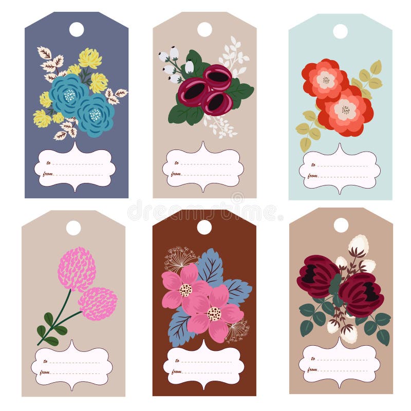 Floral gift tags stock vector. Illustration of floral - 51246615