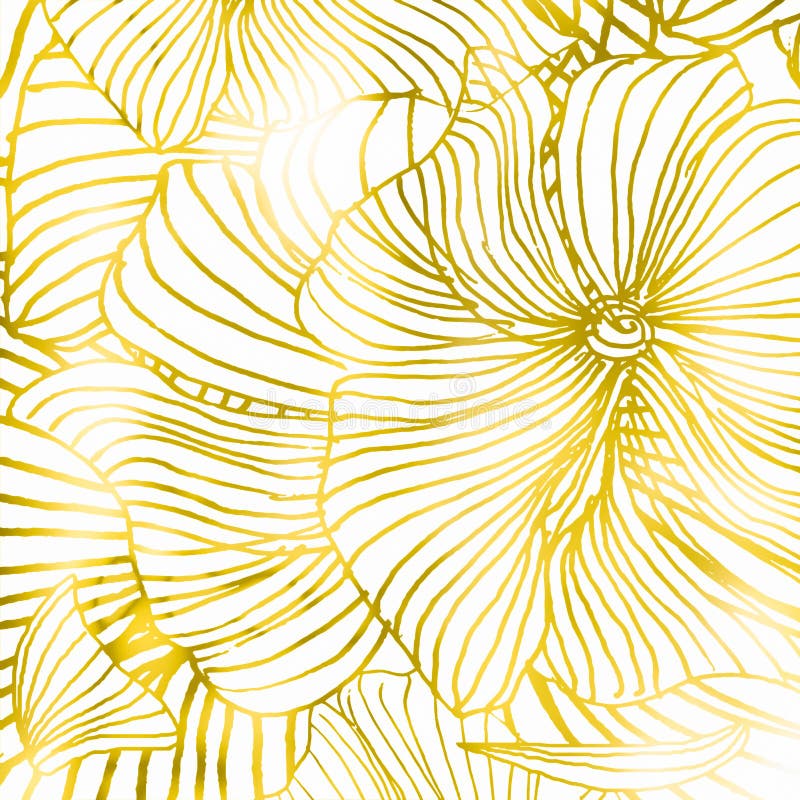 Floral Gold Ornament. Gold Patterns Stock Illustration - Illustration ...