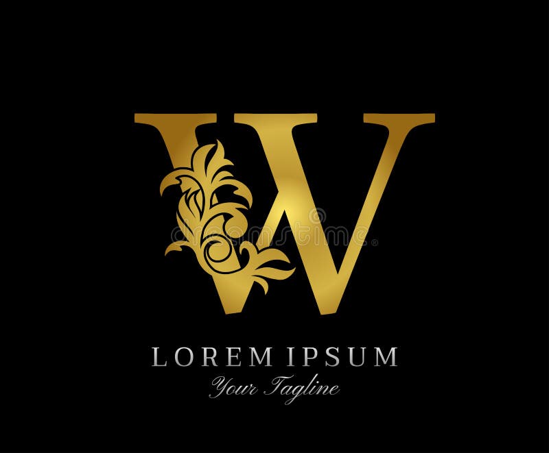 Floral Gold W Luxury Logo Icon. Classy W Letter Logo Design Vector ...